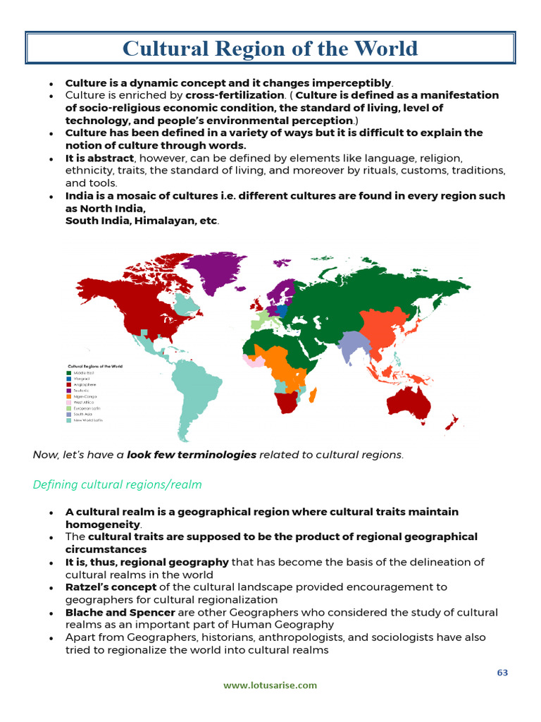 Cultural Regions of The Wolrd | PDF | Western World | Southeast Asia