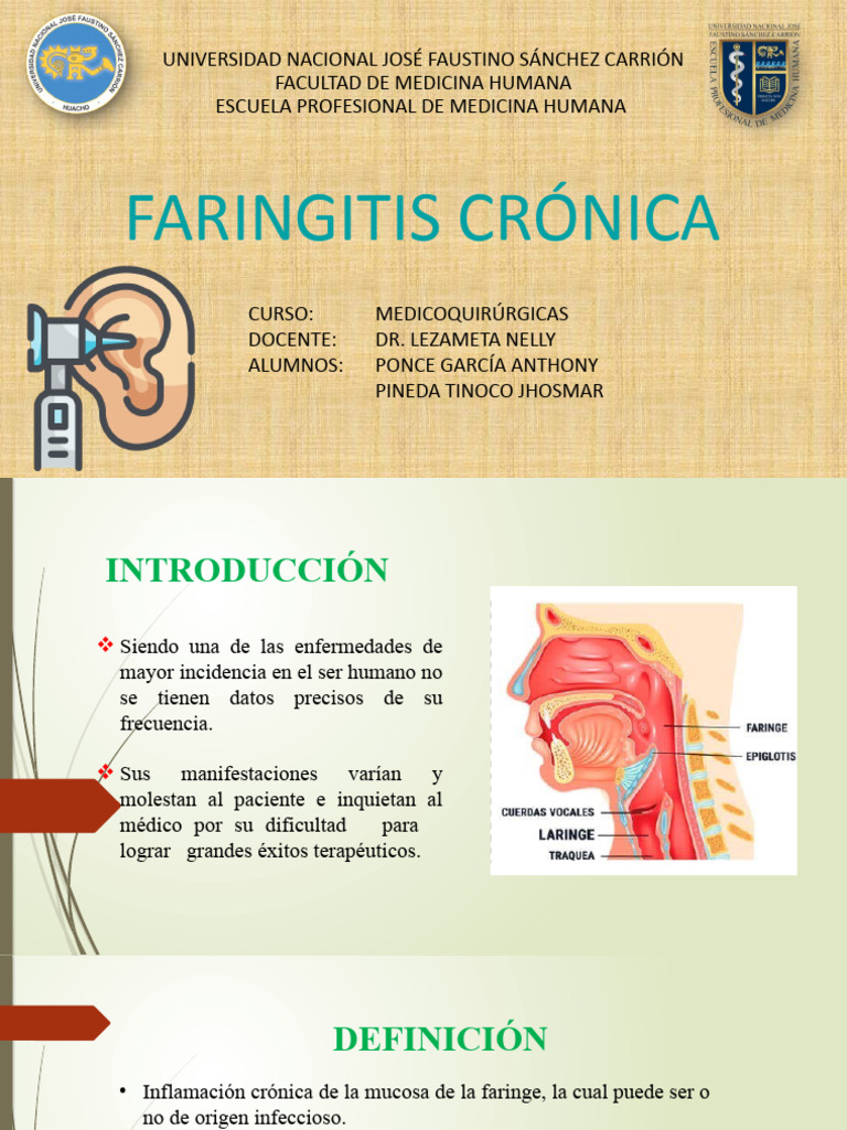16. Faringitis crónica | PDF | Infección | La enfermedad por reflujo ...