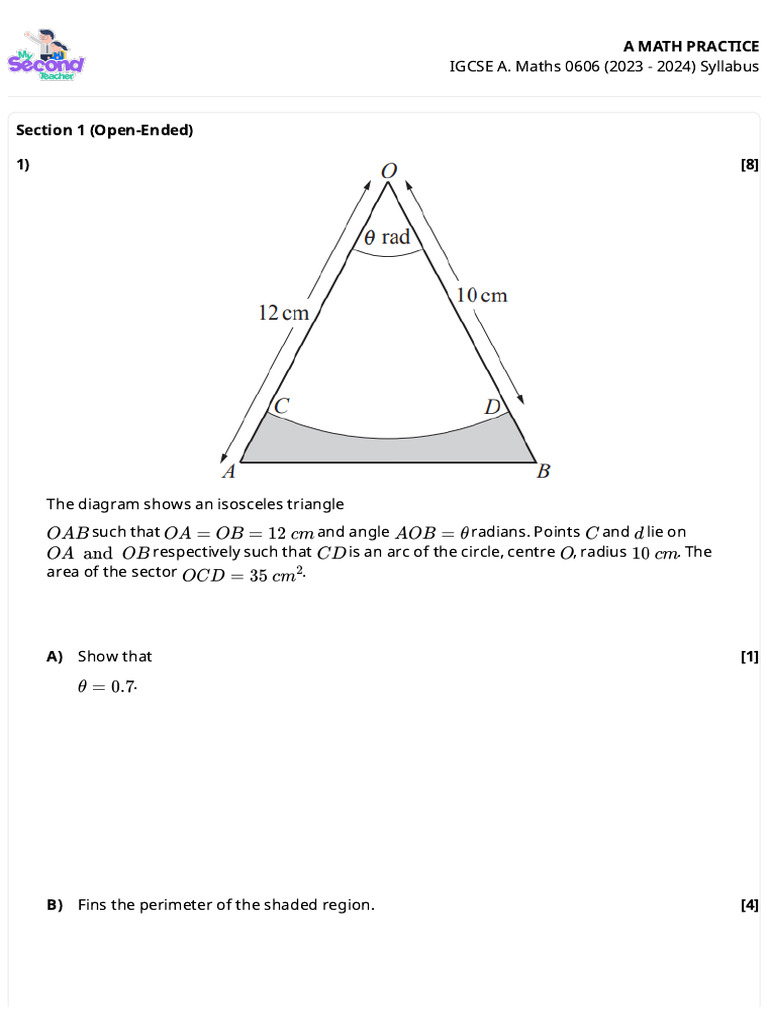 A Math Practice Question Paper | PDF