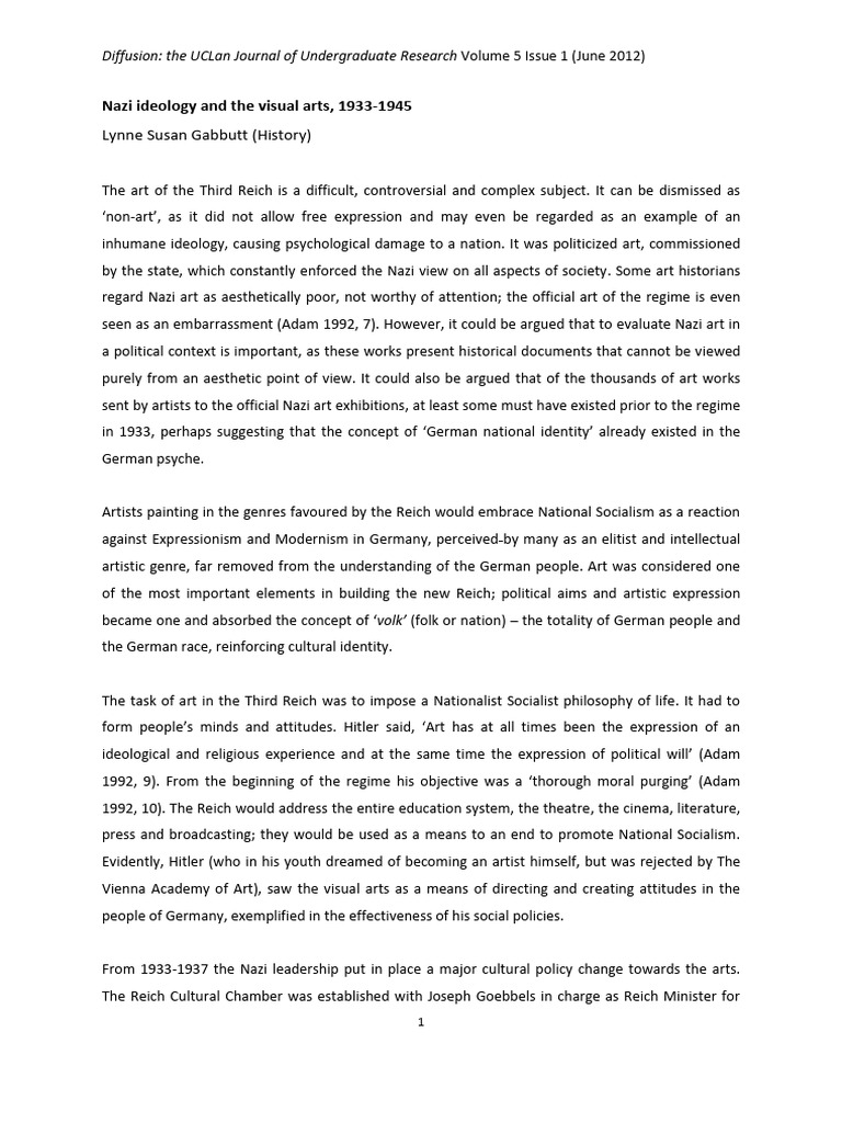 Nazi Ideology and The Visual Arts | PDF | Nazi Germany | Nazism
