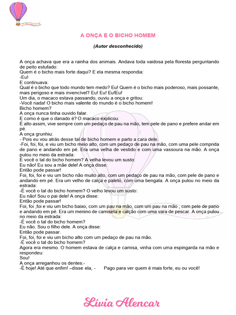 A Onça e o Bicho Homem | PDF | Jaguar