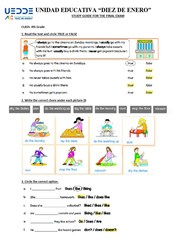 Study Guide 4TH Grade 2023 Final Exam | PDF