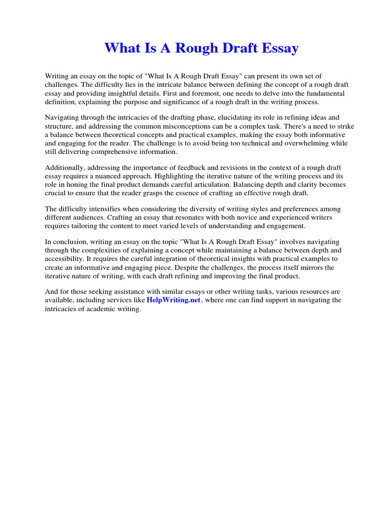 What Is A Rough Draft Essay | PDF | Unconscious Mind