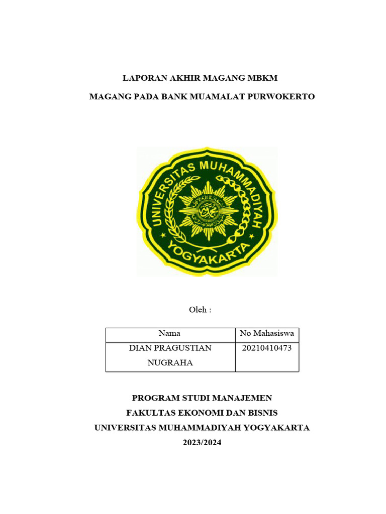 Laporan Magang MBKM Dian Pragustian Nugraha | PDF