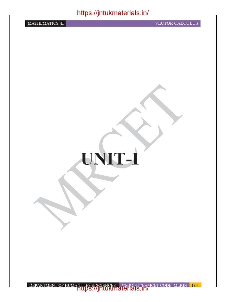 M3 R20 - Unit-1 | PDF | Euclidean Vector | Mathematical Analysis