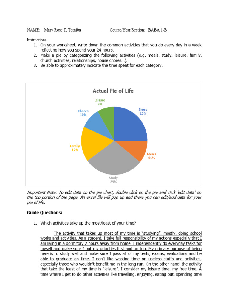 Actual Pie of Life-1-5 MRT | PDF