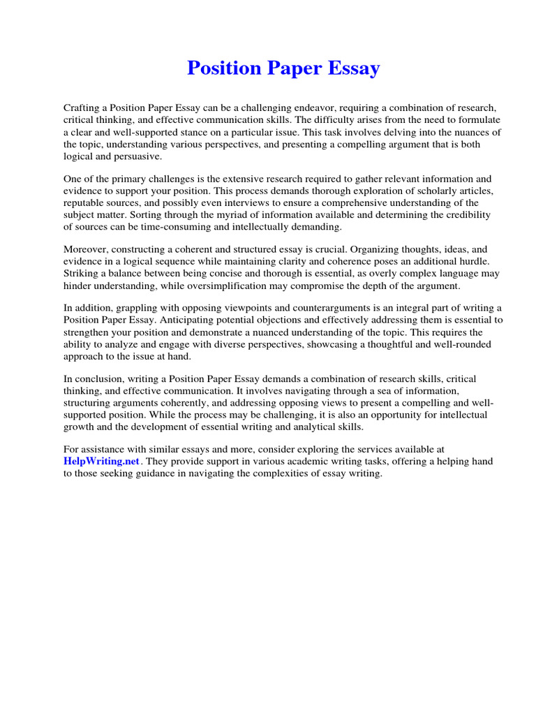 Position Paper Essay | PDF | Ear | Auditory System