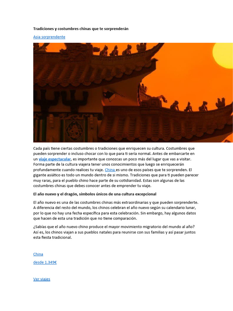 Tradiciones y Costumbres Chinas Que Te Sorprenderán | PDF | Té | Continuar Tradiciones y Costumbres Chinas Que Te Sorprenderán | PDF | Té | Continuar