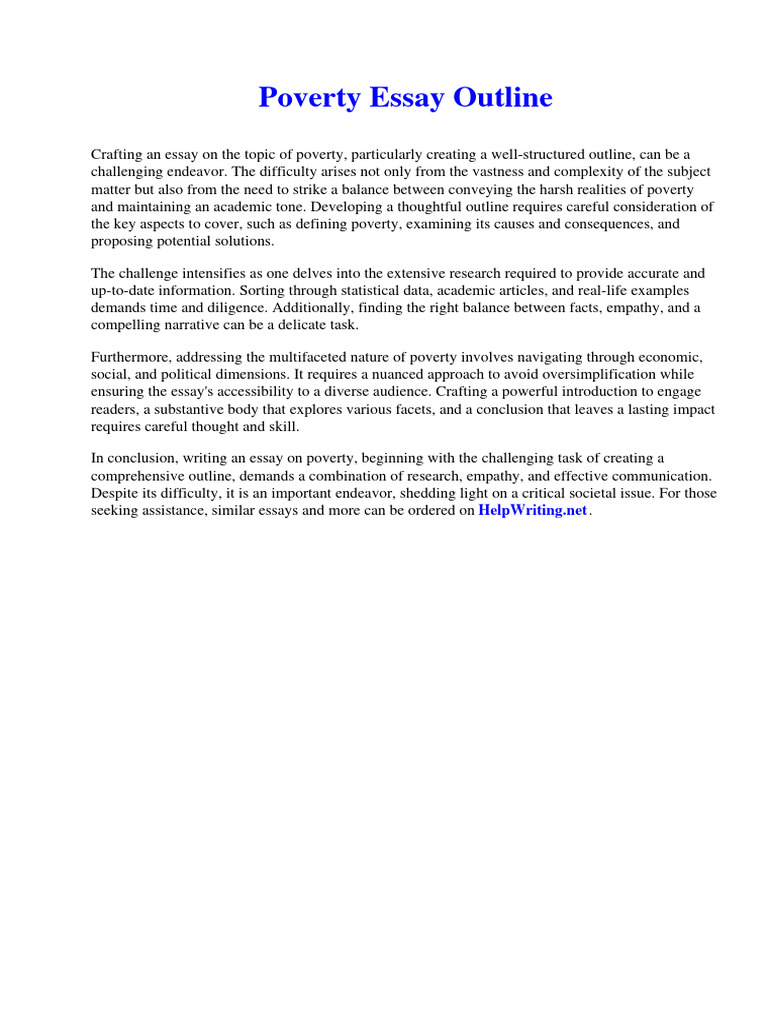 Poverty Essay Outline | PDF | Internet | Fairy Tales