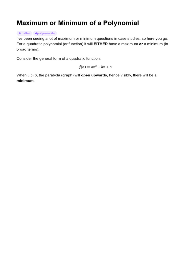 Maximum Or Minimum Of A Polynomial Pdf Theoretical Computer Science