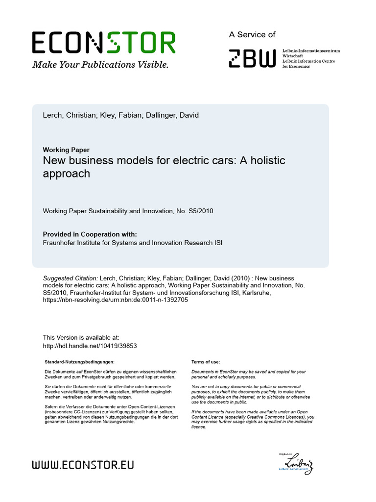 New Buisness Models | PDF | Electric Vehicle | Business Model