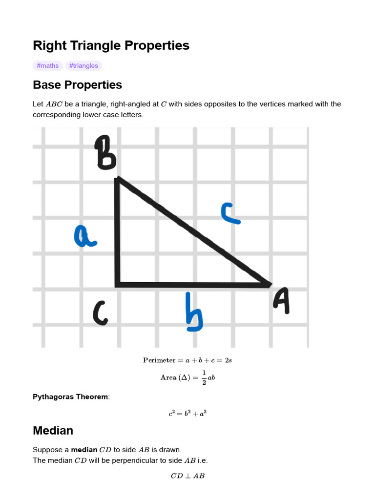 Right Triangle Properties | Download Free PDF | Triangle | Trigonometry