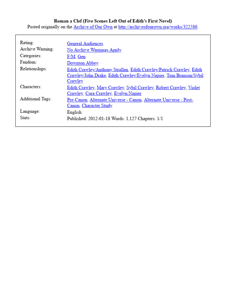 Roman A Clef Five Scenes | PDF