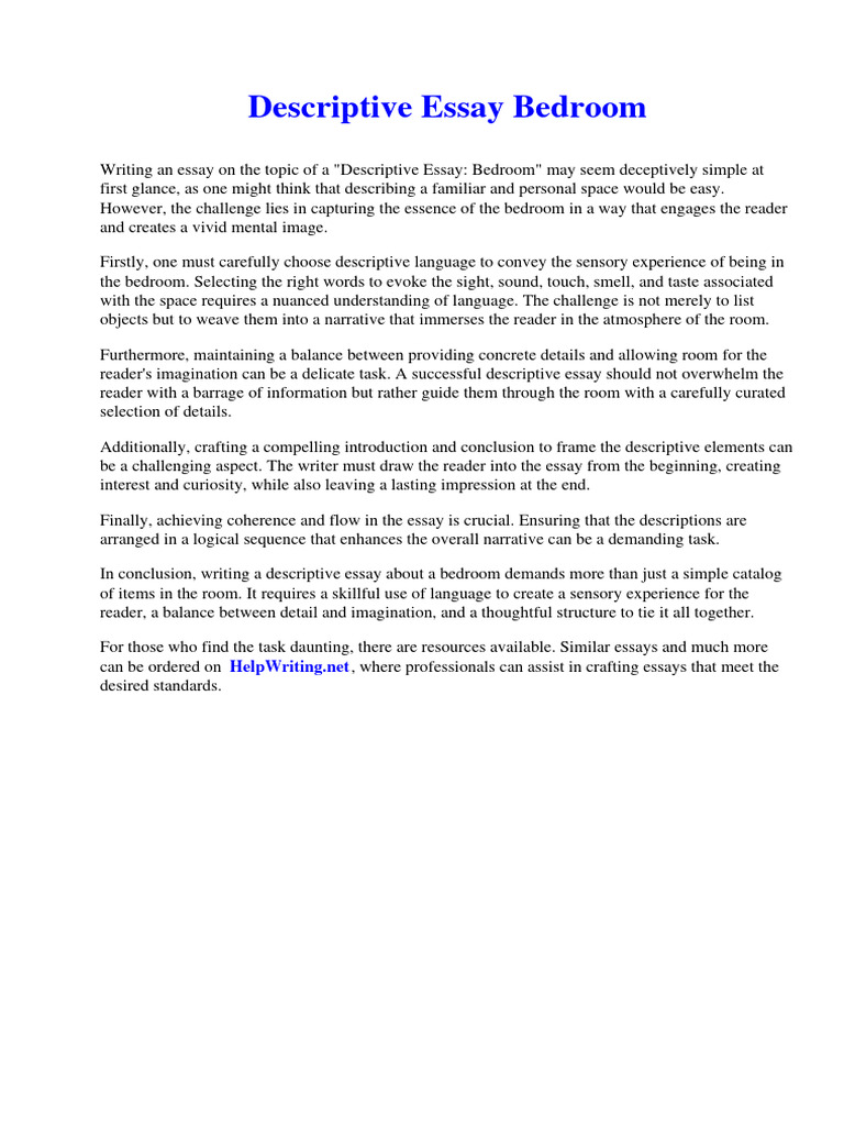 Descriptive Essay Bedroom | PDF | Essays