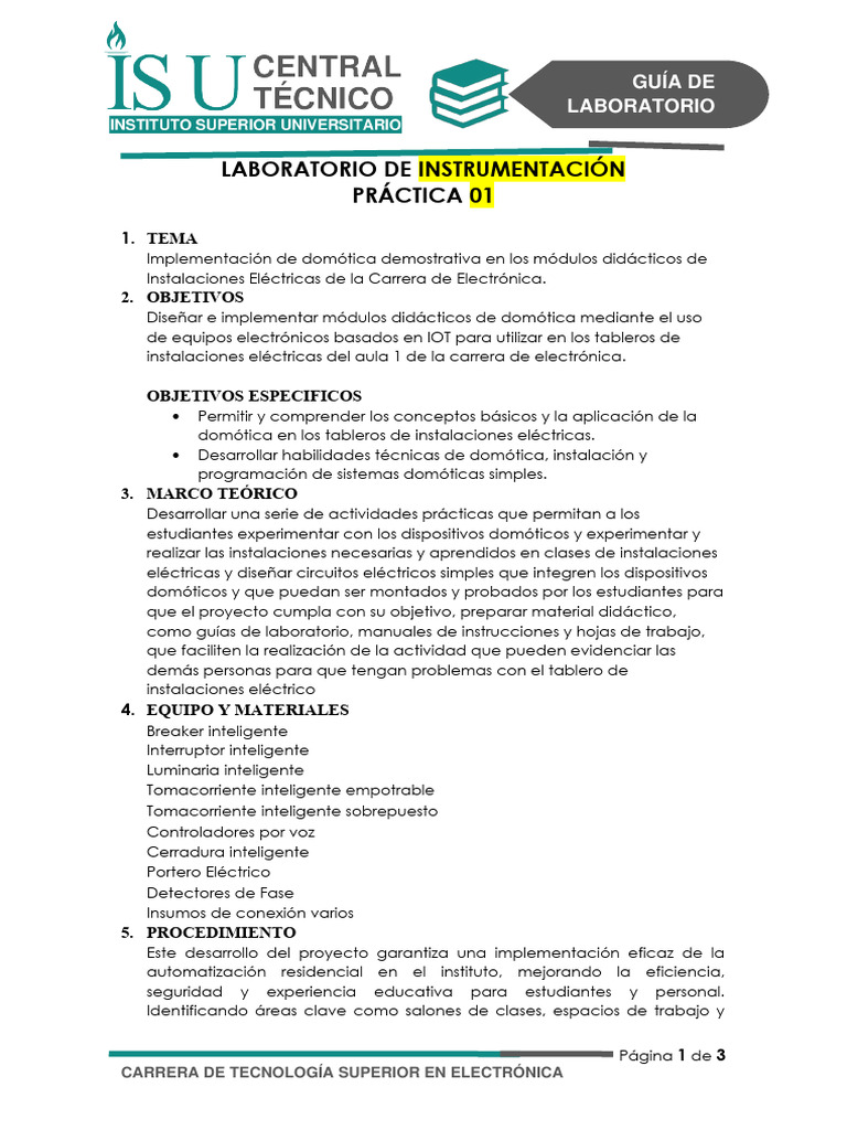 Formato de Guía de Laboratorio | PDF | Laboratorios | Automatización del hogar