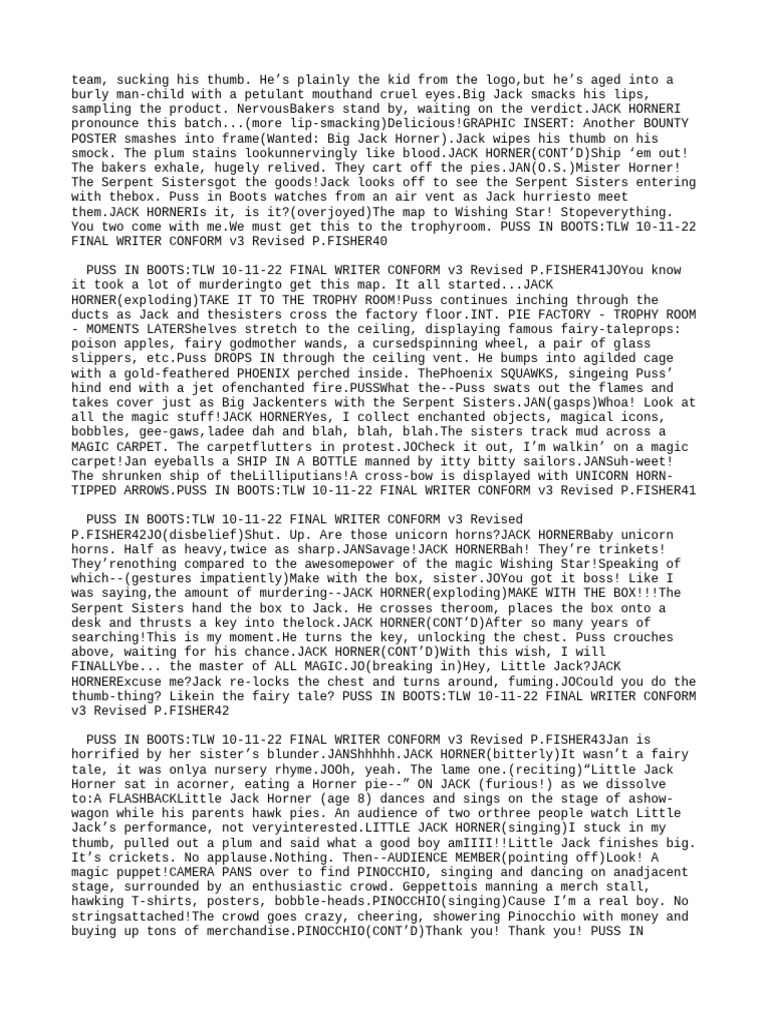 Oldscript For Puss and Boots 2 Part 2 | PDF