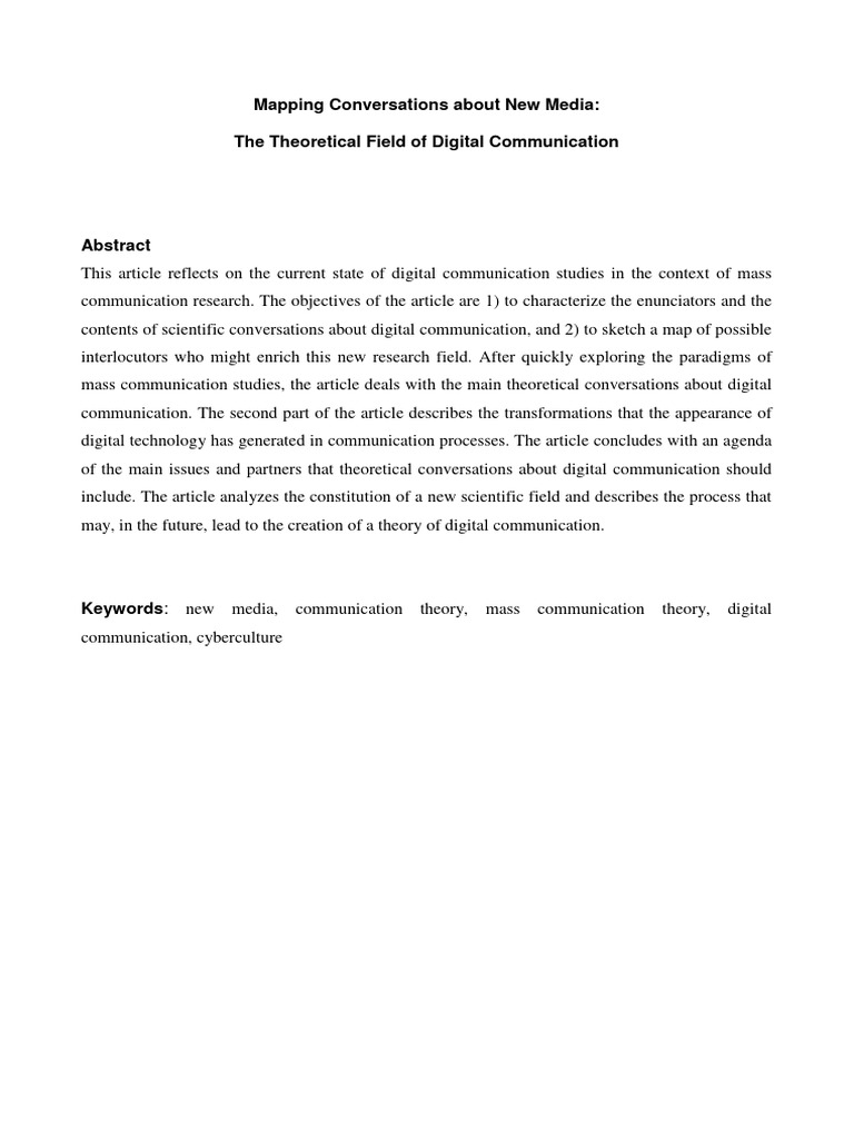 Mapping Conversations About New Media | PDF | Theory | Communication