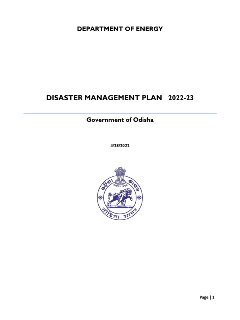Odisha Energy Disaster Management 2022-23 | PDF | Emergency Management ...