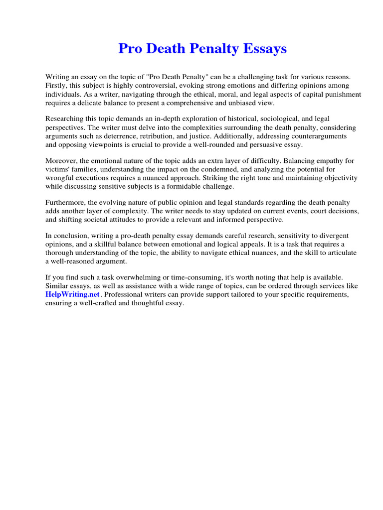 Pro Death Penalty Essays | PDF | Gothic Architecture | Vault (Architecture)