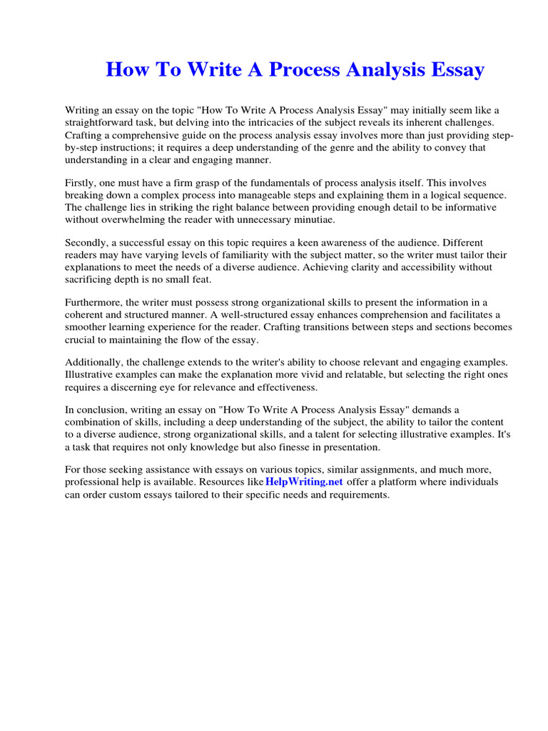 How To Write A Process Analysis Essay | PDF | Greenhouse Gas | Essays