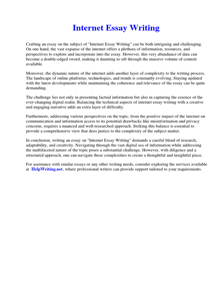 Internet Essay Writing | PDF | Pierre Trudeau