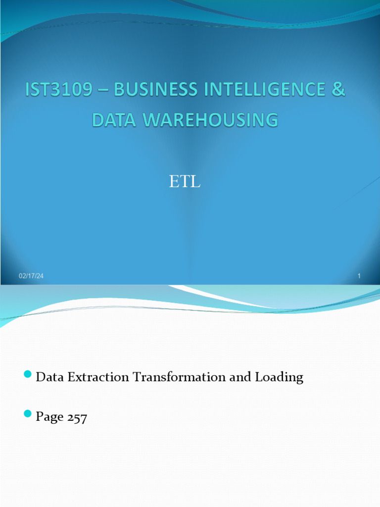 3 Lecture 3-ETL | PDF | Data Warehouse | Databases