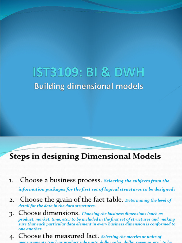 5 Lecture 5-Building Dimensional Models | PDF | Data Warehouse ...
