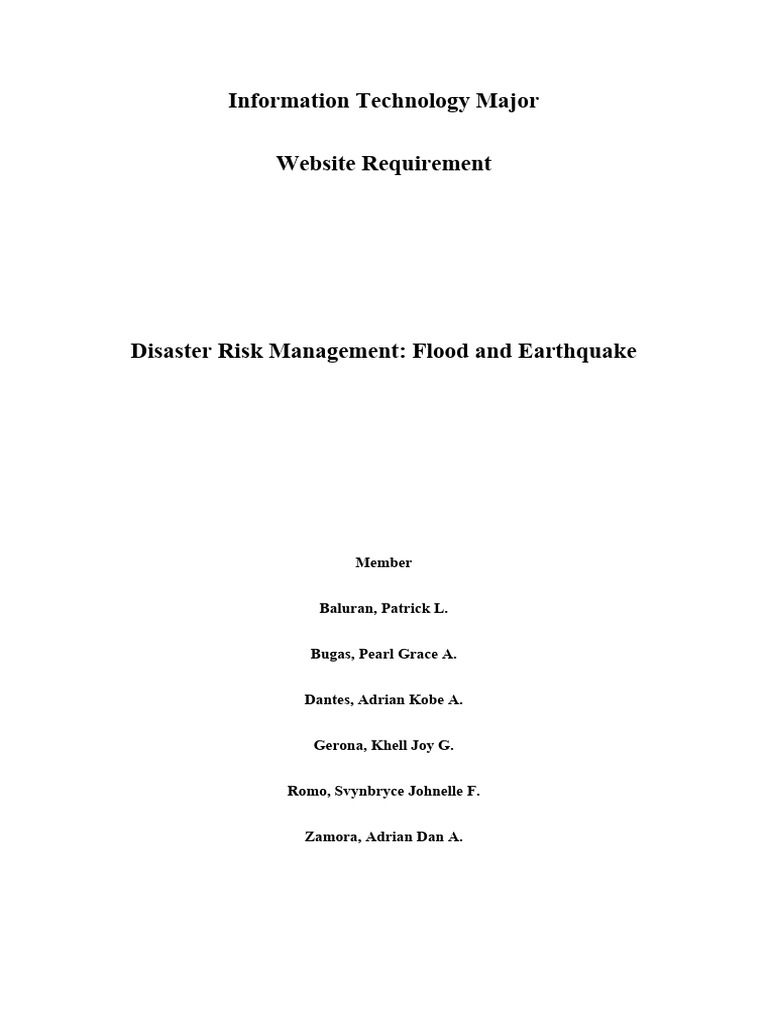 Disaster Risk Management Floods and Earthquake | PDF | Earthquakes | Flood
