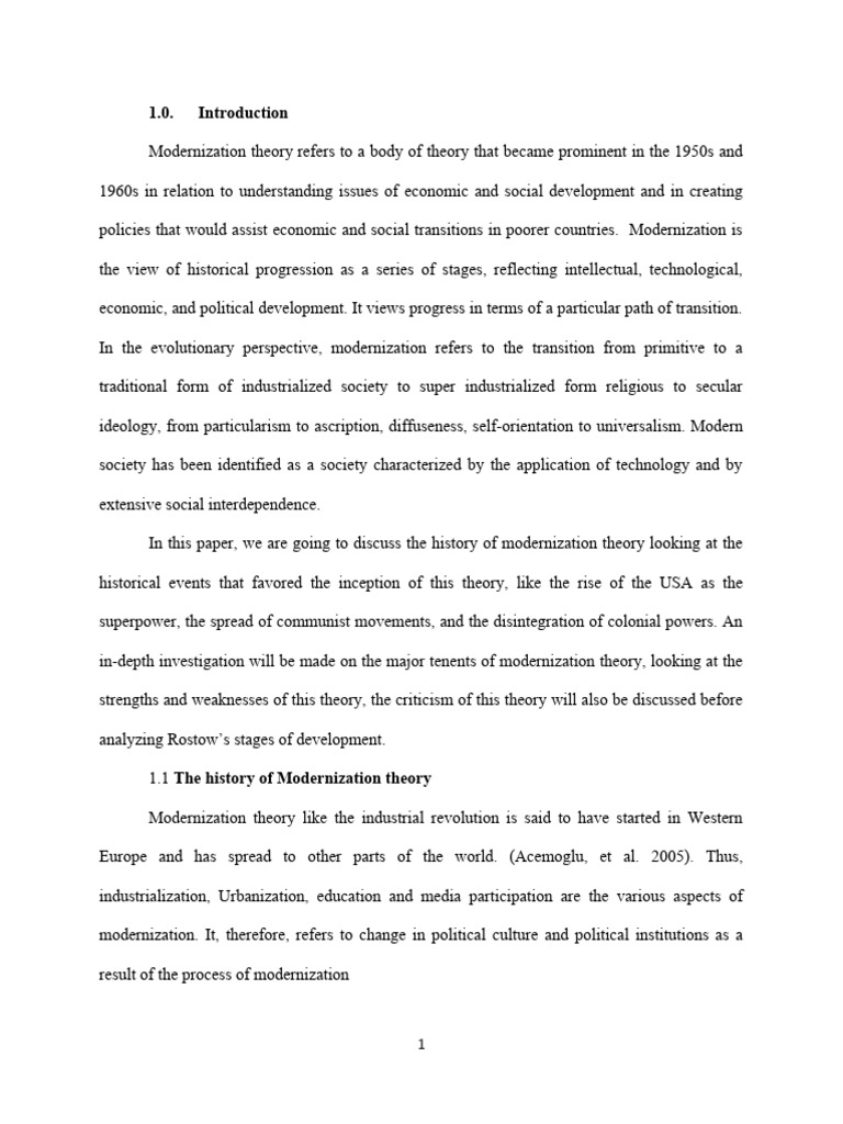 Modernation Theory Notes | Download Free PDF | Modernization Theory ...