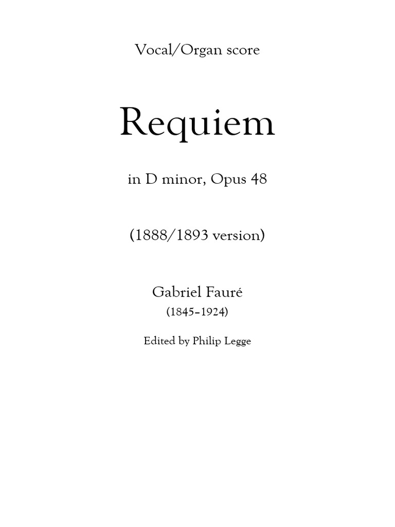Faure Requiem - Full Score | PDF