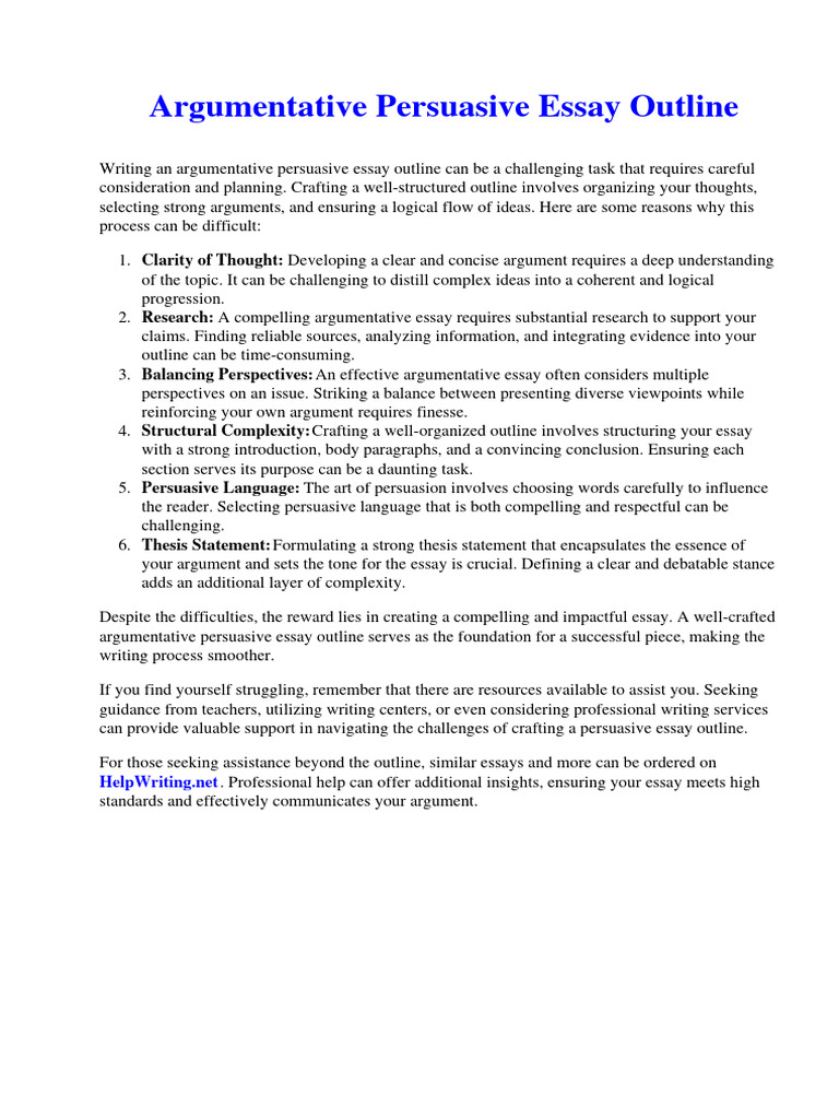 Argumentative Persuasive Essay Outline | PDF | Auction | Soviet Union