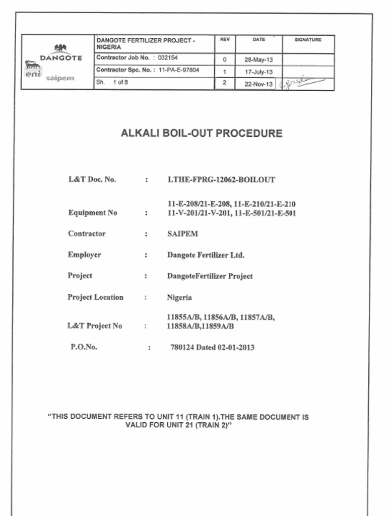 Alkali Boil-Out Procedure | PDF | Water | Boiler