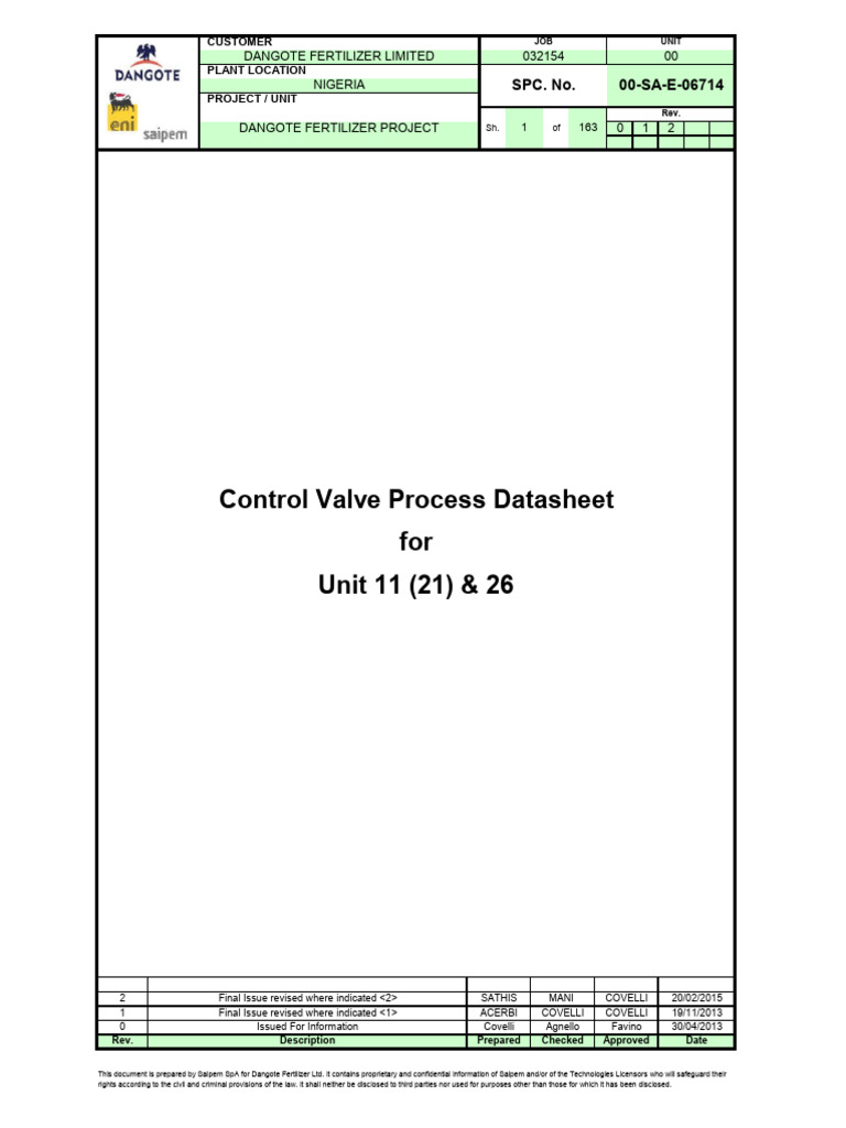 Control Valves Detail Sheet | PDF | Valve | Liquids