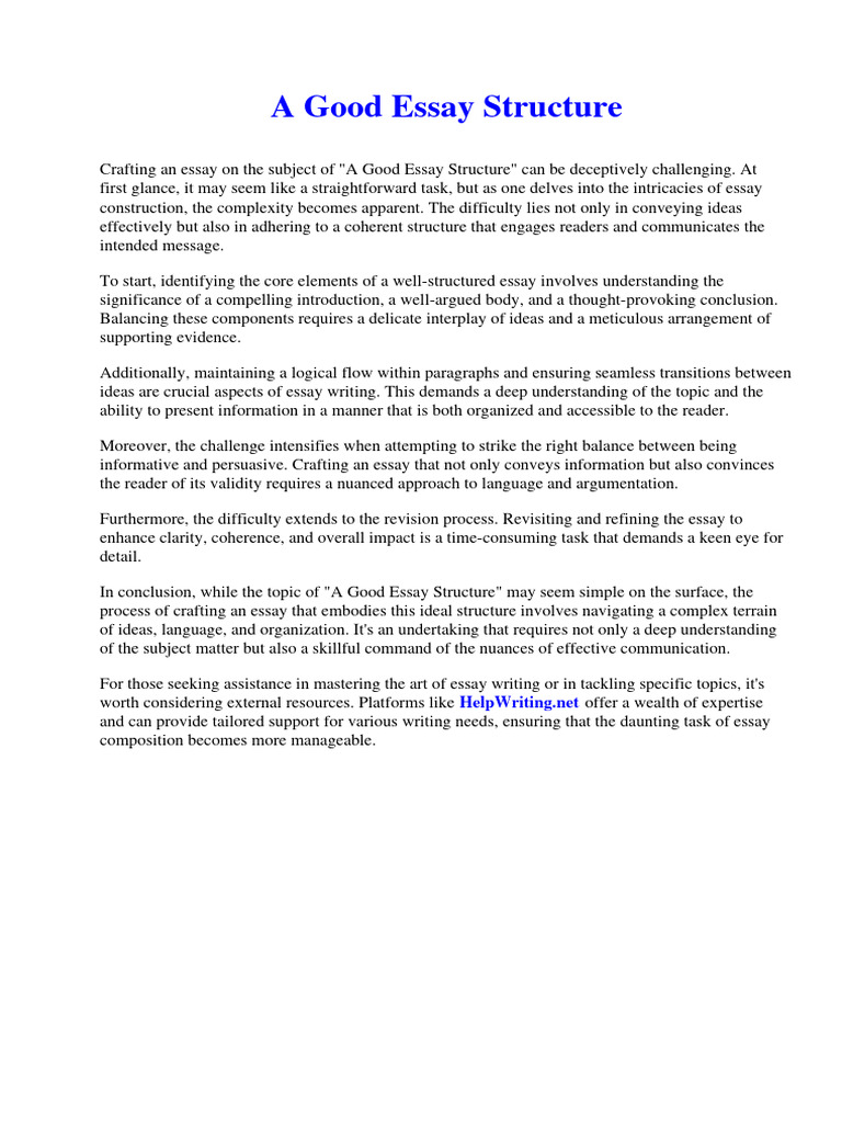 A Good Essay Structure | PDF | Liquid Crystal Display | Essays