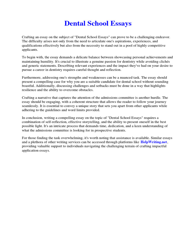 Dental School Essays | PDF | Santa Claus