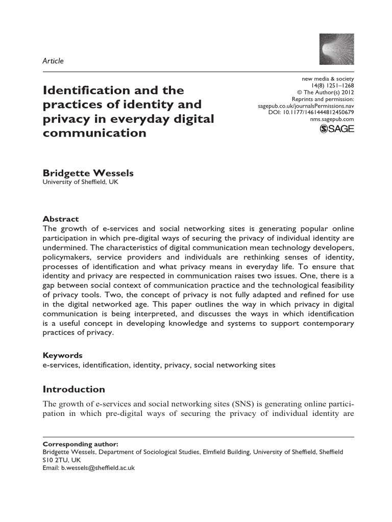 Identification and The Practices of Identity | PDF | Privacy | Identity ...