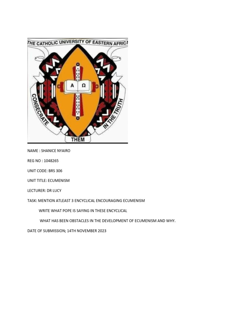 Key Encyclicals on Ecumenism Explained | PDF | Ecumenism | Catholic Church