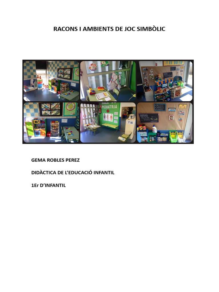 Racons I Ambients de Joc Simbòlic: Gema Robles Perez Didàctica de L ...