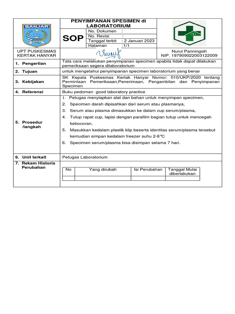 Sop Penyimpanan | PDF