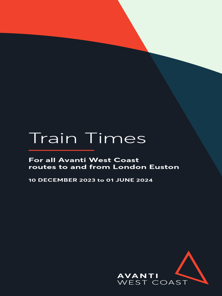 Avanti West Coast Timetable Book 10Dec23-1Jun24 | PDF | Land Transport ...