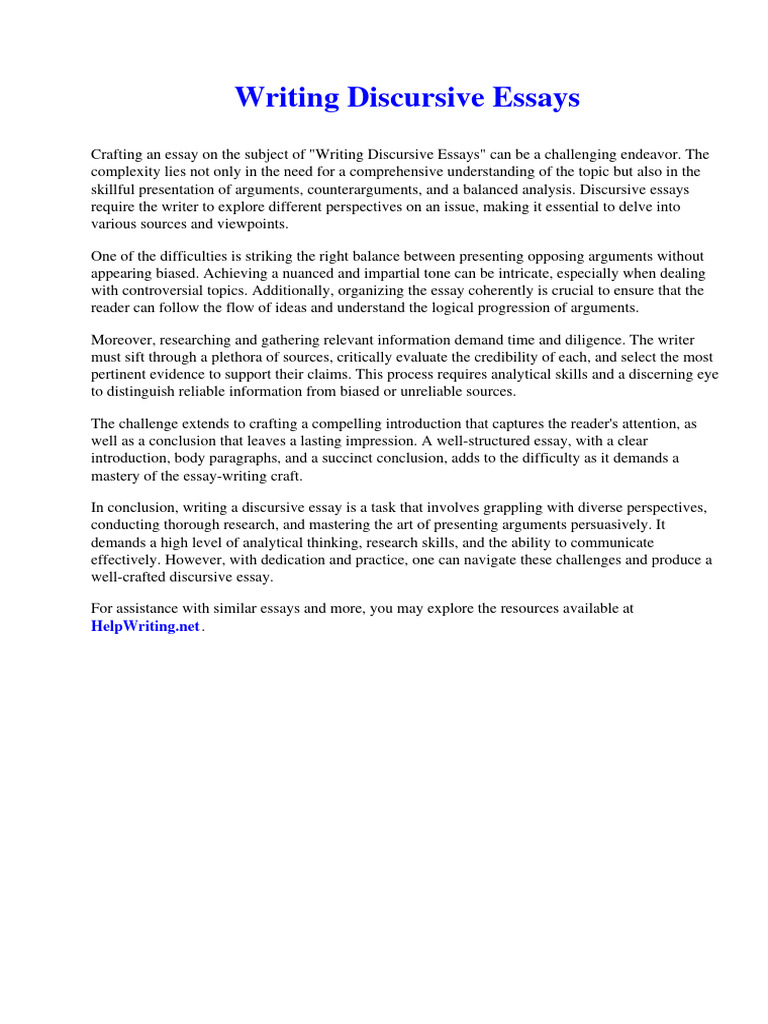 Writing Discursive Essays | PDF | Essays | Strategic Management Writing Discursive Essays | PDF | Essays | Strategic Management