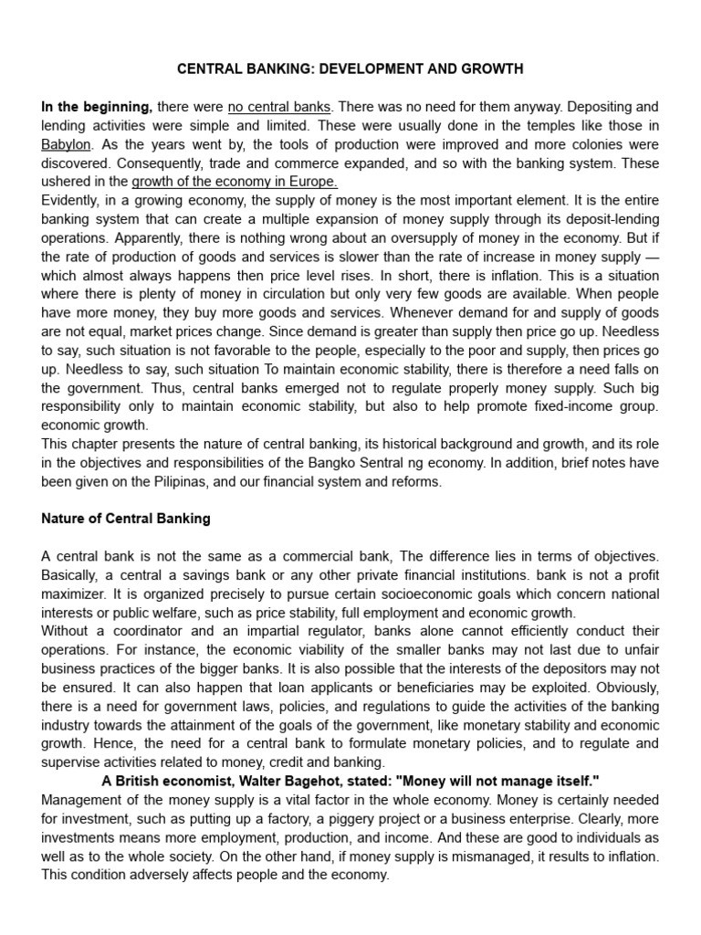Central Banking: History and Impact | PDF | Central Banks | Banks
