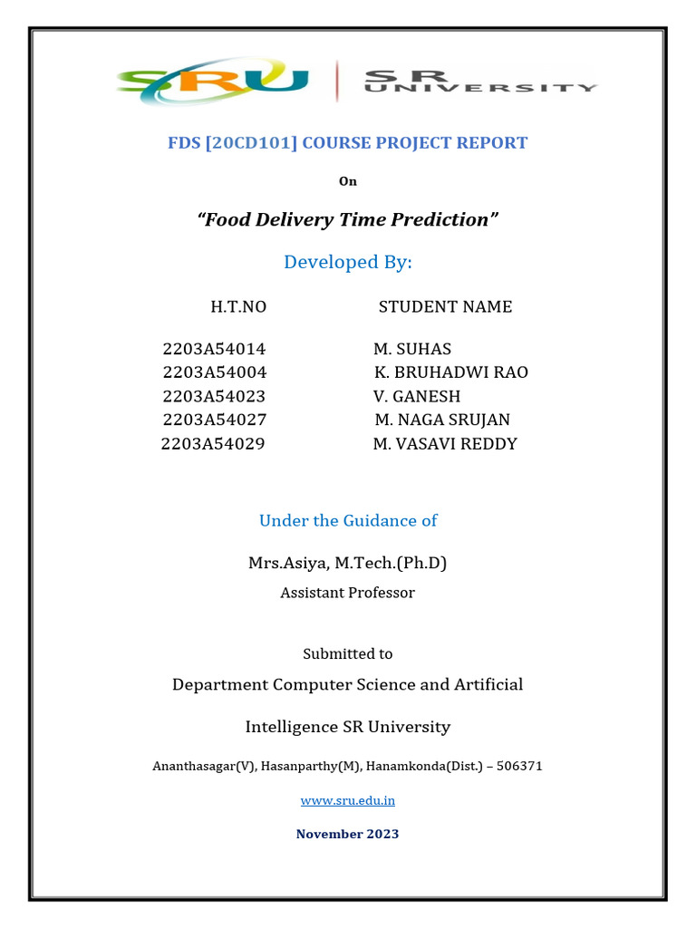 FDS Course Project - Food Prediction | PDF | Machine Learning | Prediction