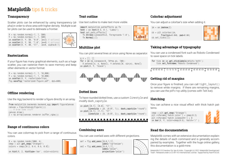 Matplotlib Handout-Tips | PDF | Writing | Computing