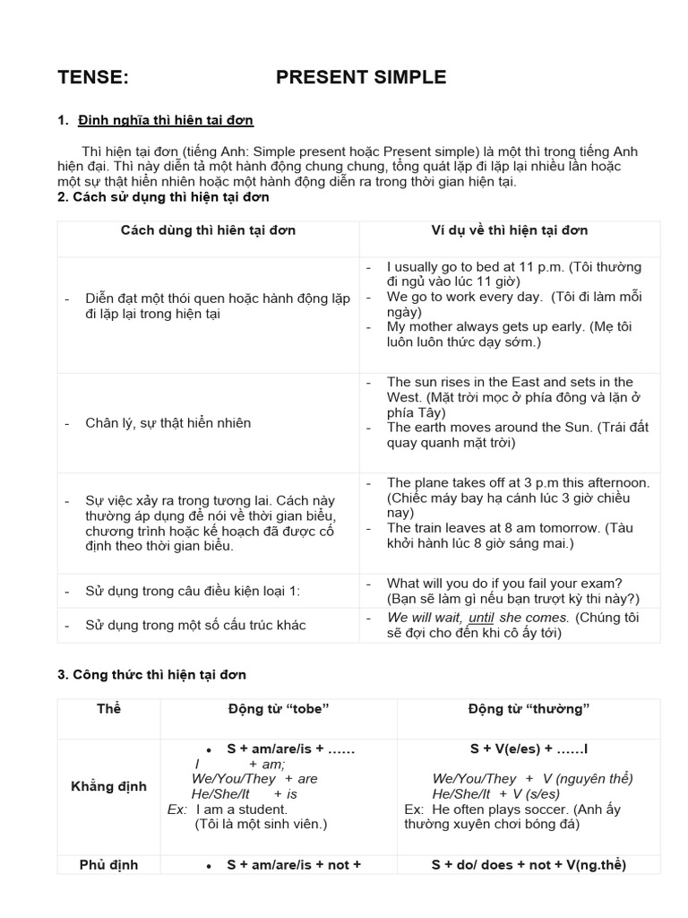 1 Present Simple Tense | PDF