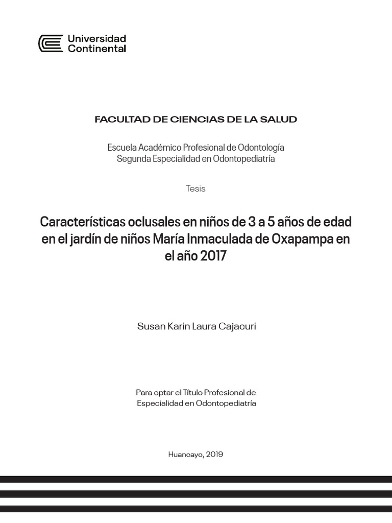 Características Oclusales en Niños de 3 A 5 Años de Edad | PDF | Odontología | Ramas de Odontología