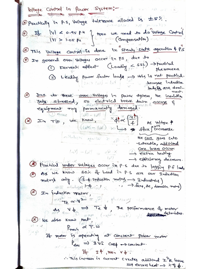 Reactive Power and Voltage Control - Notes | PDF