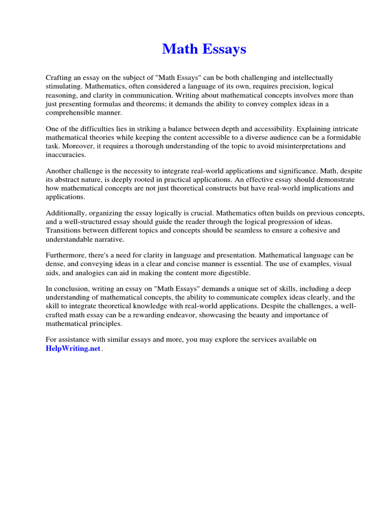 Math Essays | PDF | Heart | Mathematics