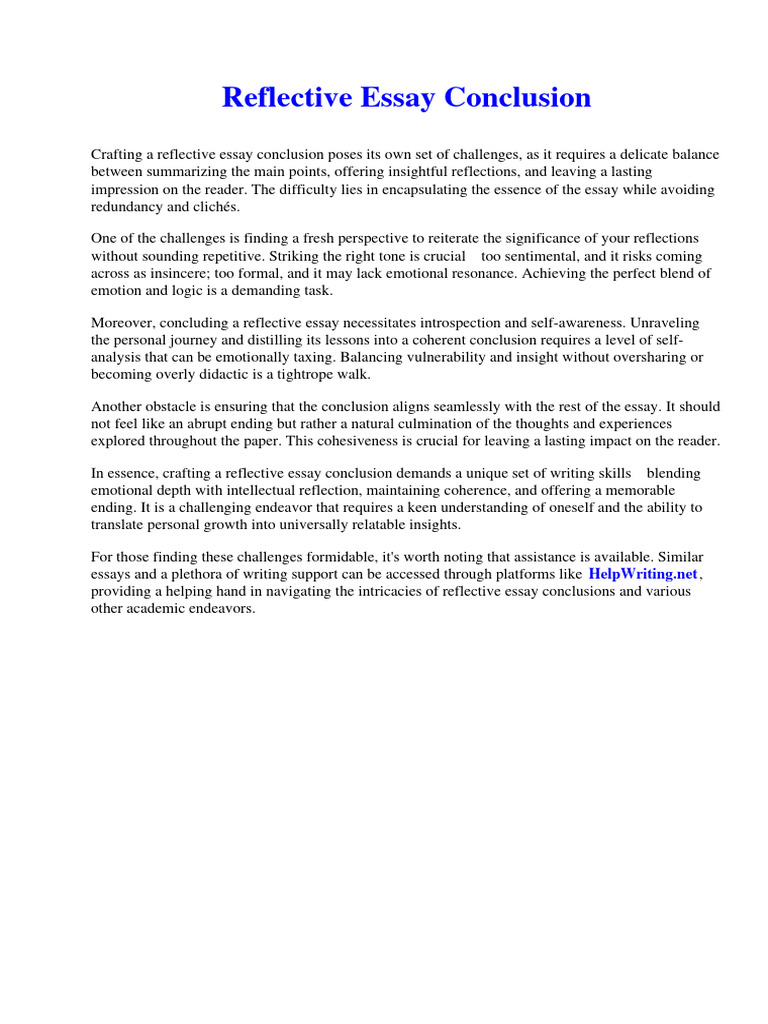 Reflective Essay Conclusion | PDF | Human Migration | Refugee