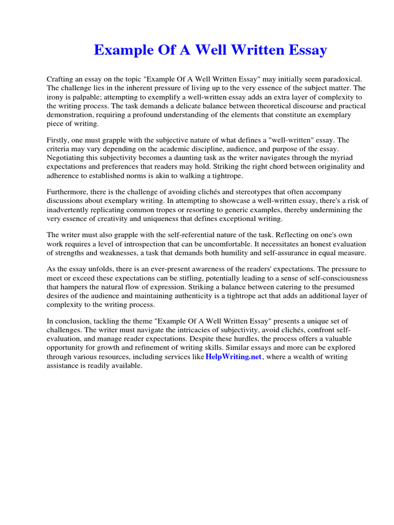 Example of A Well Written Essay | PDF | Economics | Macroeconomics